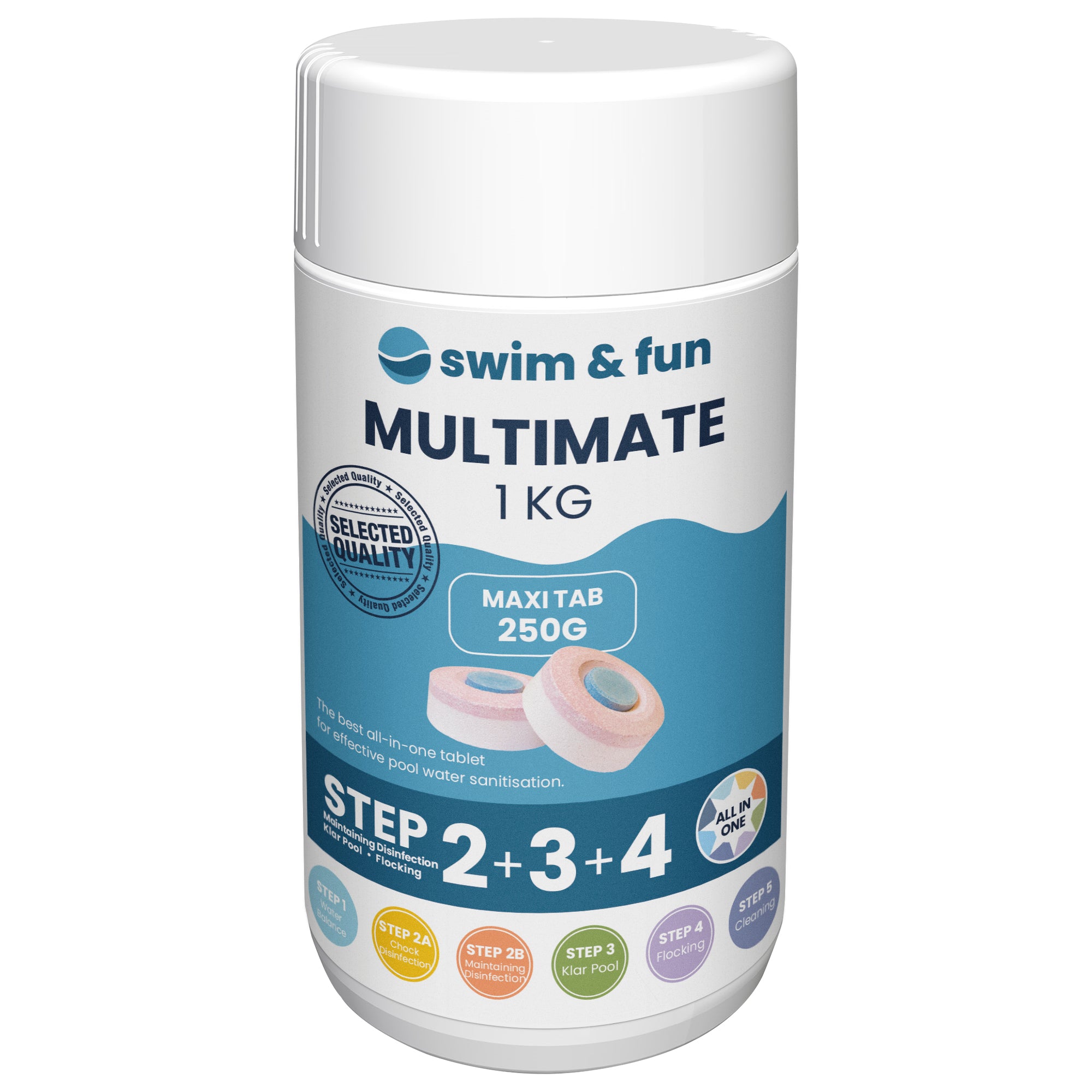 Swim & Fun MultiMate 250g Tabs 1kg. | ShopDolphin.dk